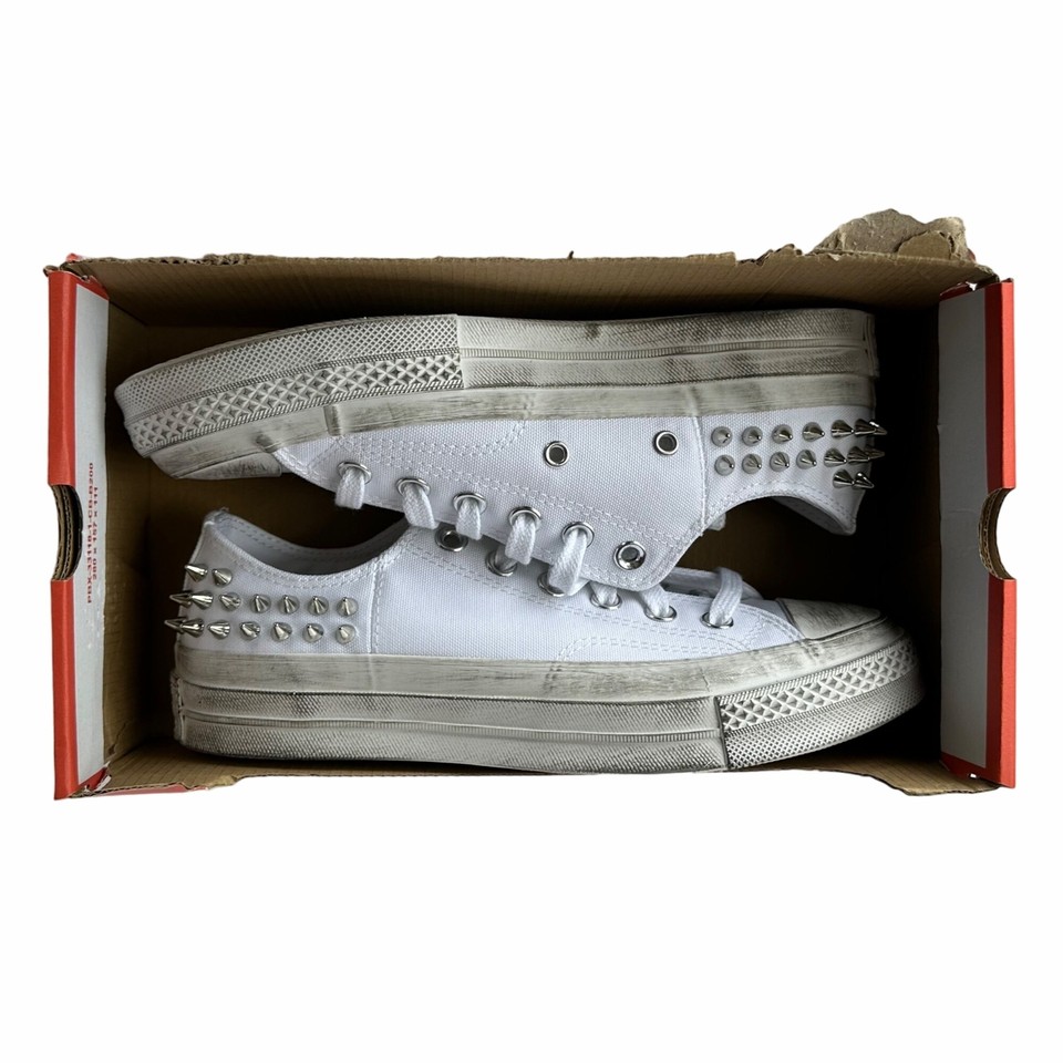 ⭐Converse Chuck 70 Stud Low Edge Sz 7 Women Shoes Sneaker White Punk ...