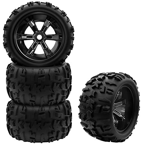 GLOBACT 1/8 1/10 17mm Hex RC Wheels and Tires RC Monster Truck Buggy ...