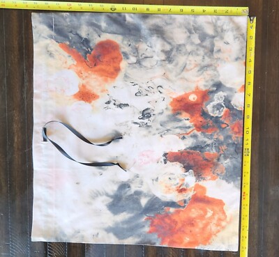 Large cream/black/orange Print Handmade Fabric drawstring GIFT BAG 20in ...