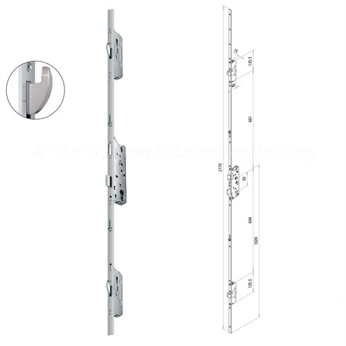 Multipoint Door Lock Fuhr 856 2 Roller Cam 2 Hook Type 3 UPVC 35mm ...