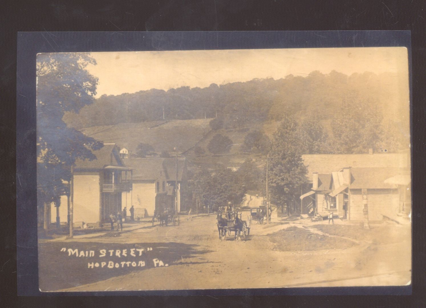 REAL PHOTO HOP BOTTOM PENNSYLVANIA PA. DOWNTOWN STREET SCENE POSTCARD ...