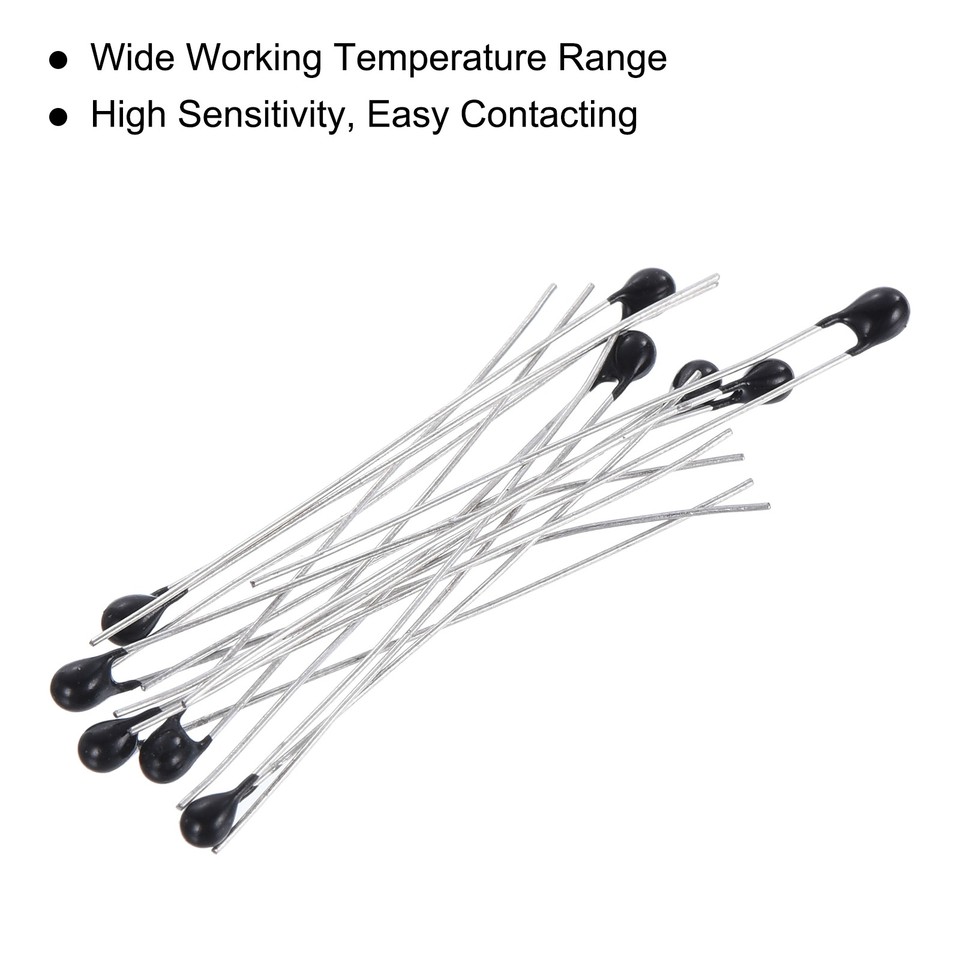 100Pcs NTC Thermistors Resistors Set Current Limiter Temperature Sensor ...