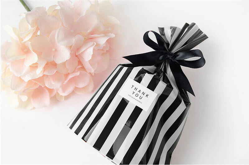 50Pcs 14x20cm Stripe Cello Cellophane Wedding Favour Birthday Party ...