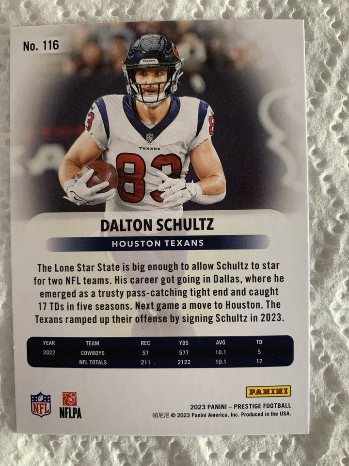 2023 Panini Prestige Football #116 Dalton Shultz Houston Texans | eBay