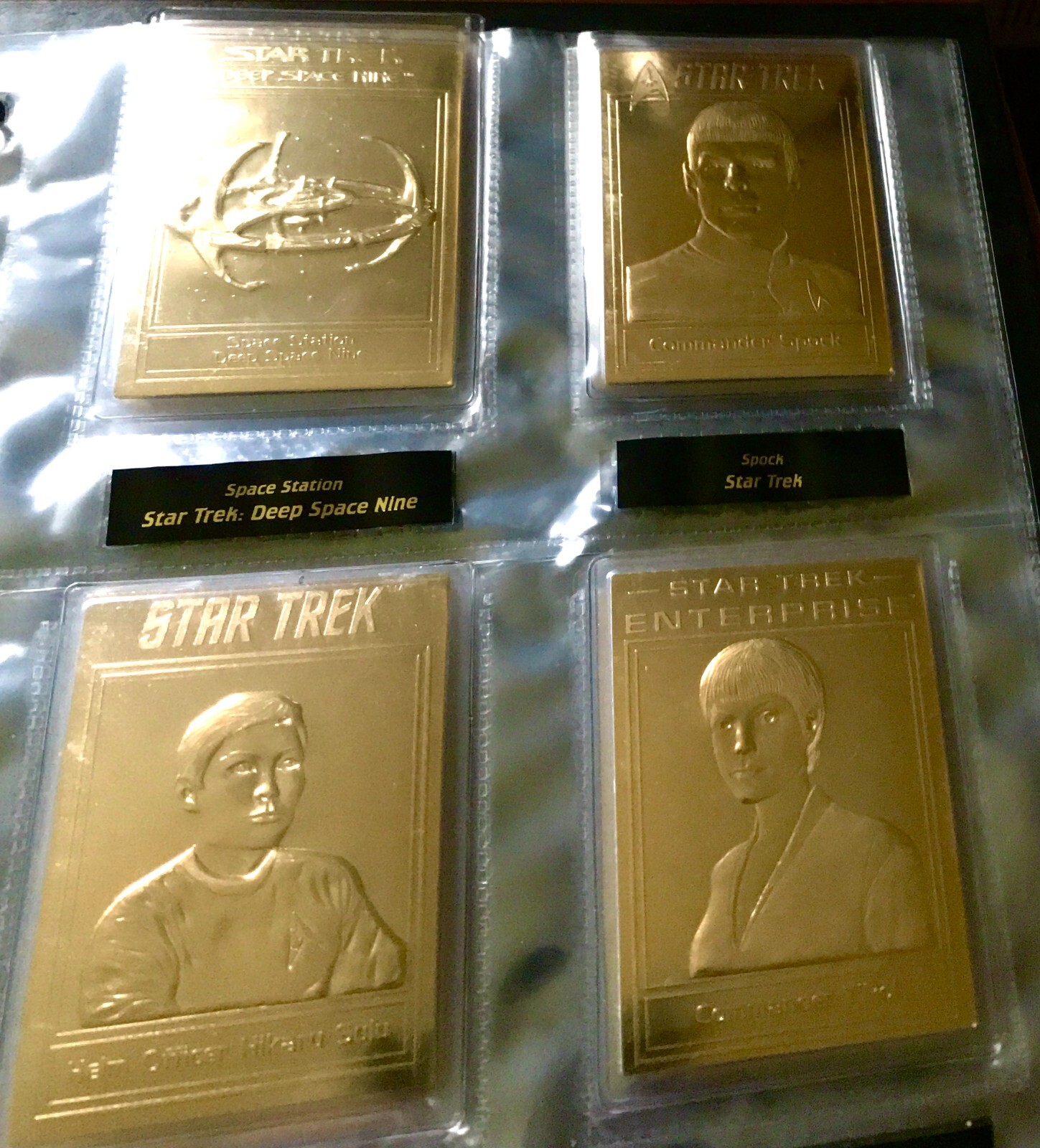 Star Trek Complete Series of 60 22 KT Gold Cards and Binder by Danbury ...