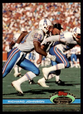 1991 TOPPS STADIUM CLUB FOOTBALL CARD HOUSTON OILERS #413 RICHARD ...