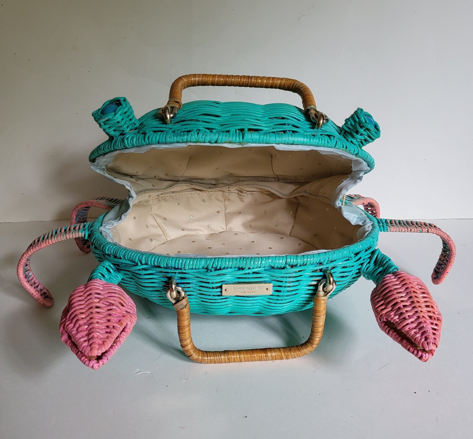 Kate Spade Wicker Crab Novelty Animal Handbag Purse. Splash Out Crab ...