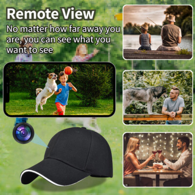 4K 1080P Wireless Wearable Camera WIFI IP cam Baseball Cap Infrared ...