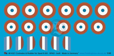 Peddinghaus 1/48 French SPAD S.XIII Roundels & Rudder Markings WWI ...