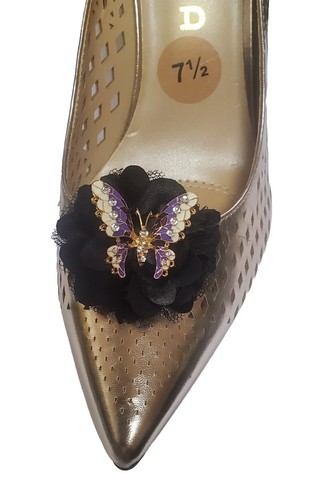 Butterfly On The Flower Shoe Clip with Rhinestone, 2pcs | eBay