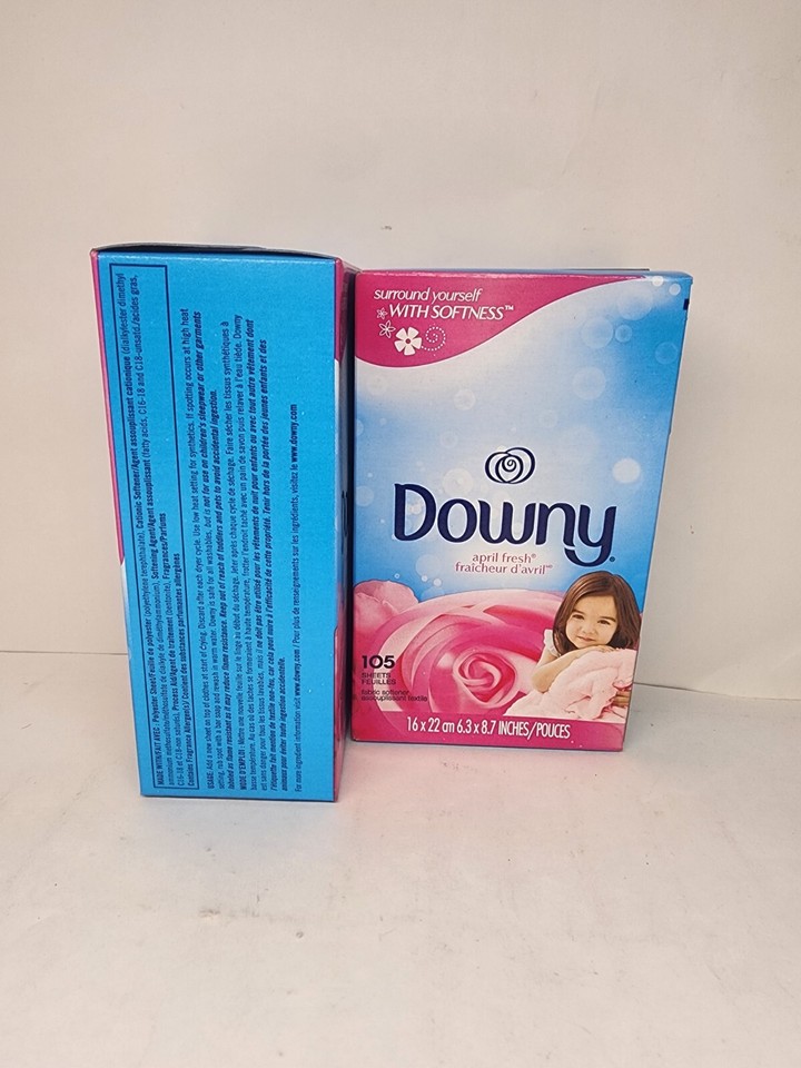 2 Boxes Downy April Fresh 105 Count Fabric Softener Sheets With ...