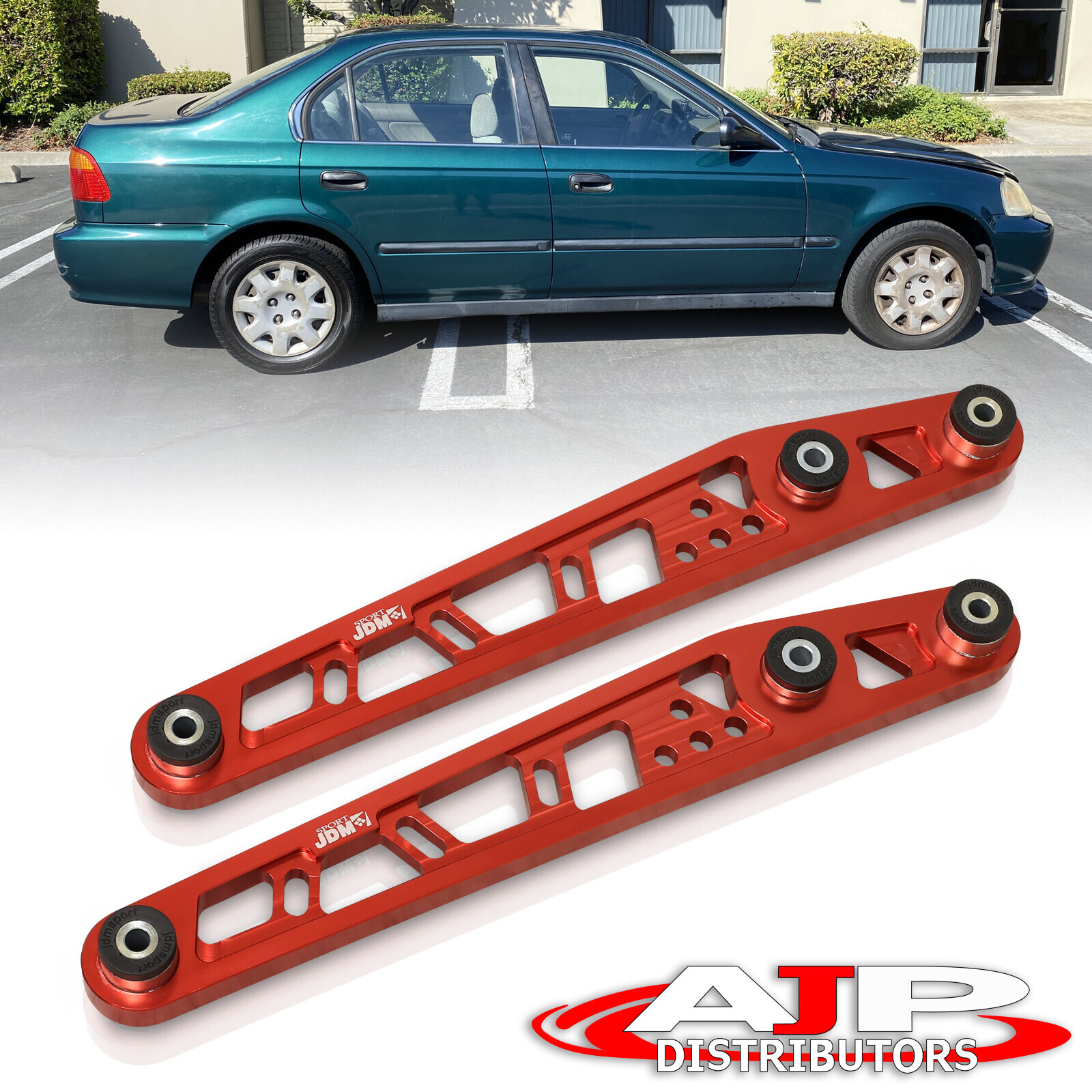 Red Aluminum Rear Lower Control Arms Kit Braces LCA For 1996-2000 Honda ...