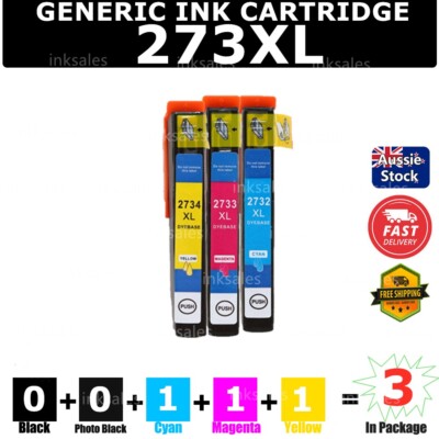 3x 273XL 273 Colour Generic Ink Cartridge For Epson XP610 XP620 XP720 ...