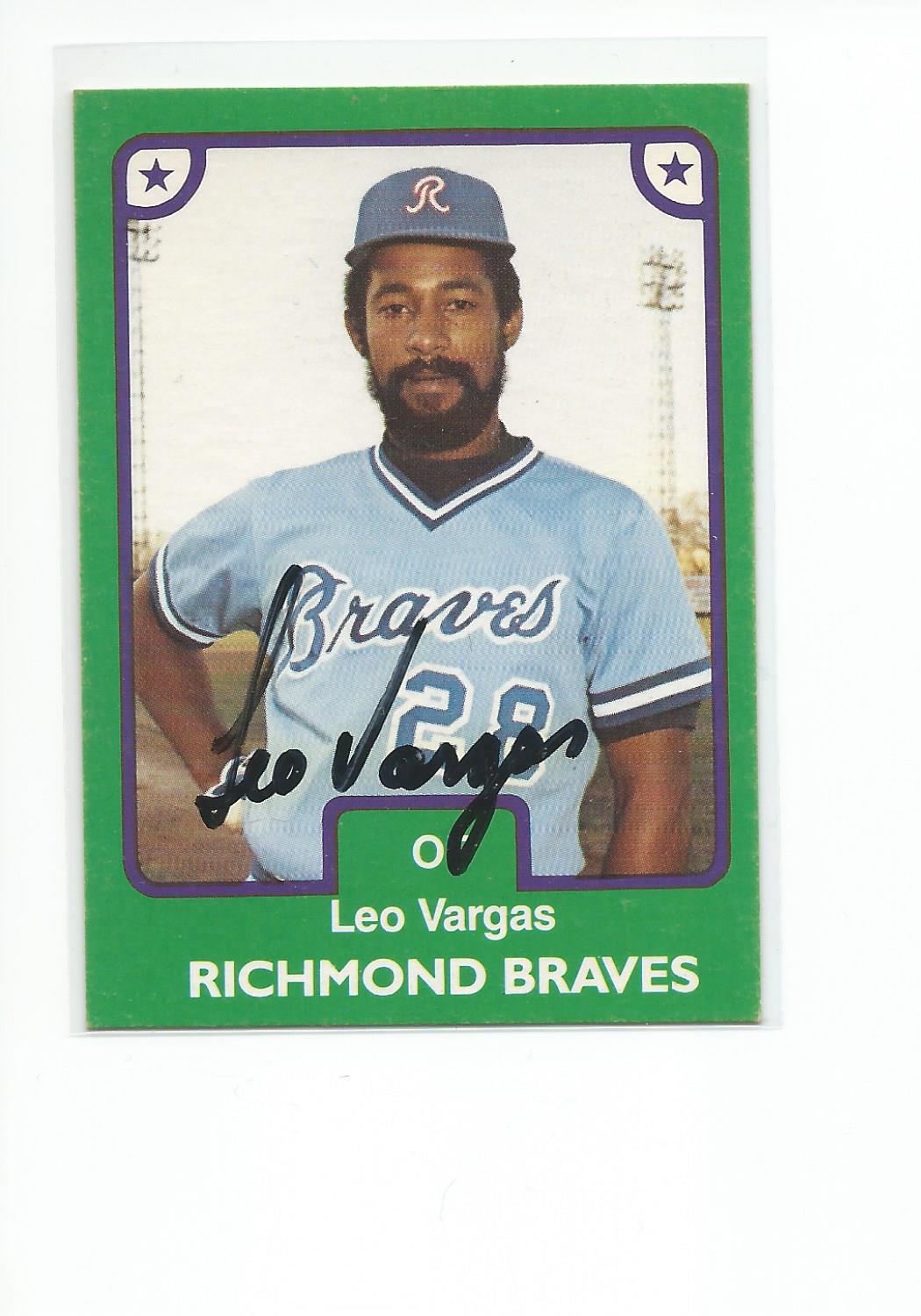 LEO VARGAS Autographed Signed 1984 Minor League card Atlanta Richmond ...