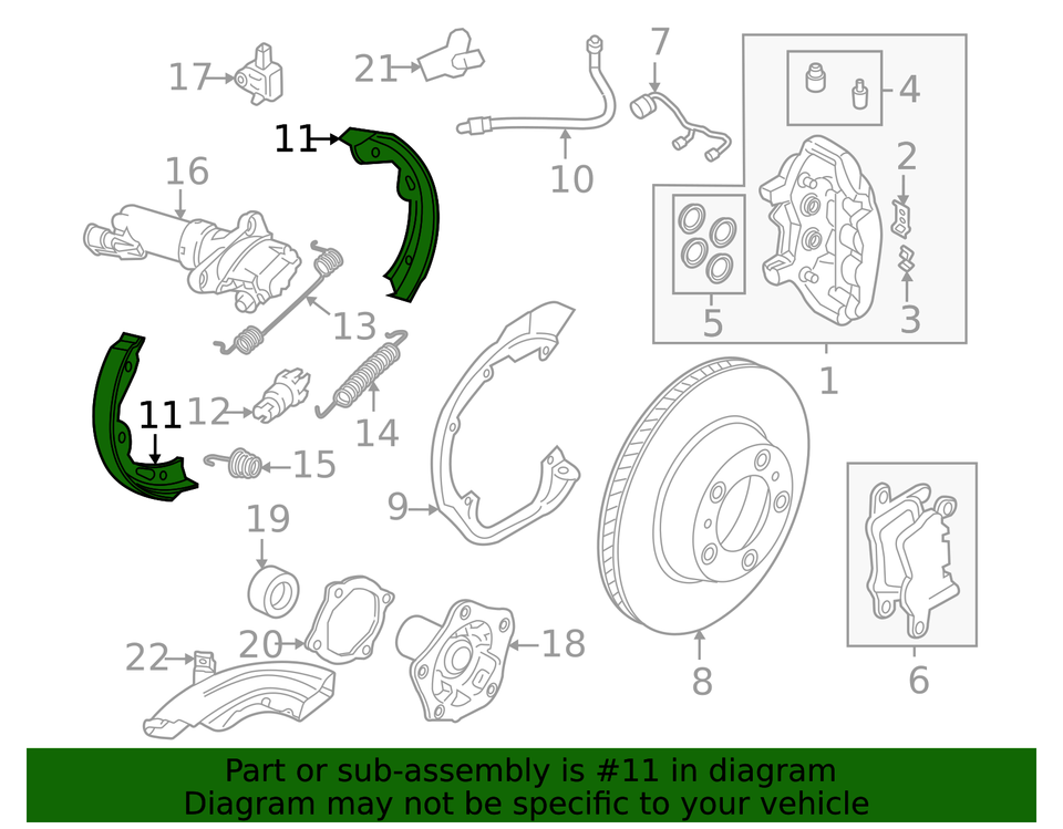 Genuine Audi Parking Brake Shoe 9Y0-698-533-E | eBay