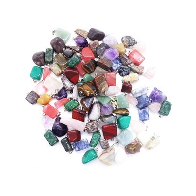 30 PCS Natural Stone Jewellery Charms for Jewelry Making Crystal ...