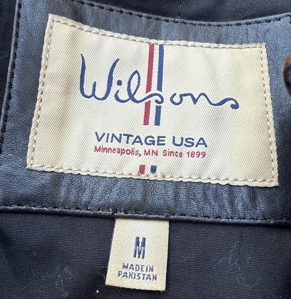 Vintage Wilsons Leather Black Motorcycle Jacket M With Wilson’s Bike ...