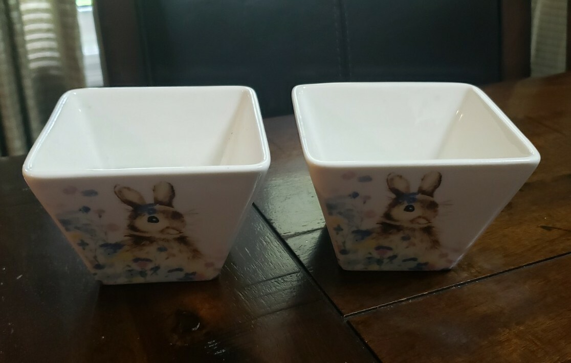 Ciroa Easter Bunny Ceramic Planter Bowls (2) | eBay