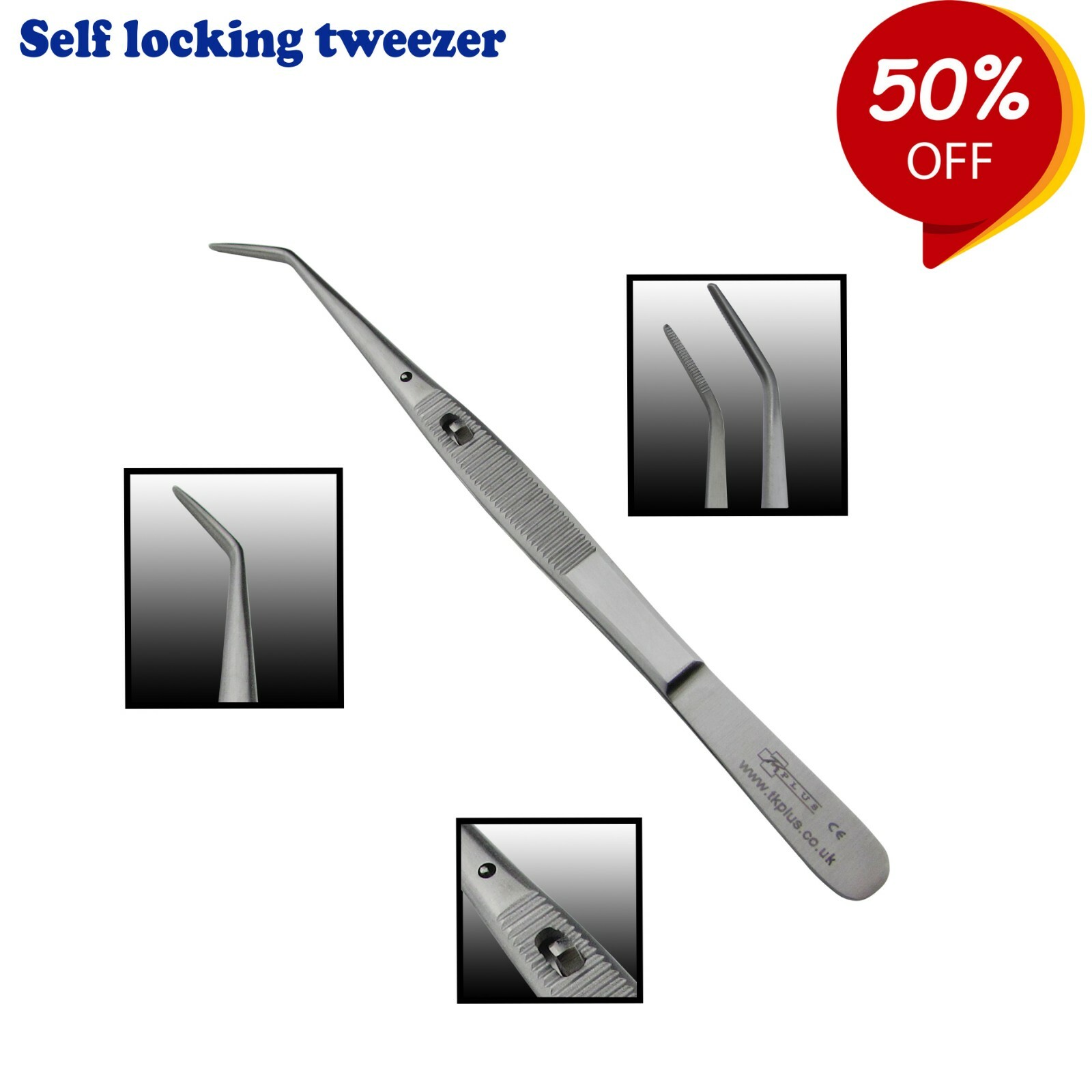 SURGICAL TWEEZERS SET TISSUE LOCKING DISSECTING FORCEPS COTTON ...