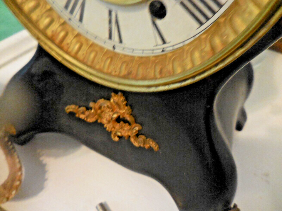 Antique USA WATERBURY & ANSONIA Key Wound Time Clock, Cast IRON Case | eBay