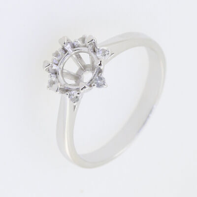 Sterling Silver Semi Mount Ring Setting Round Rd 6x6mm Engagement 700R8 ...