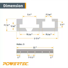 POWERTEC 32" Aluminum Combo T-Track Miter Track Dual Track Rail (71359 ...