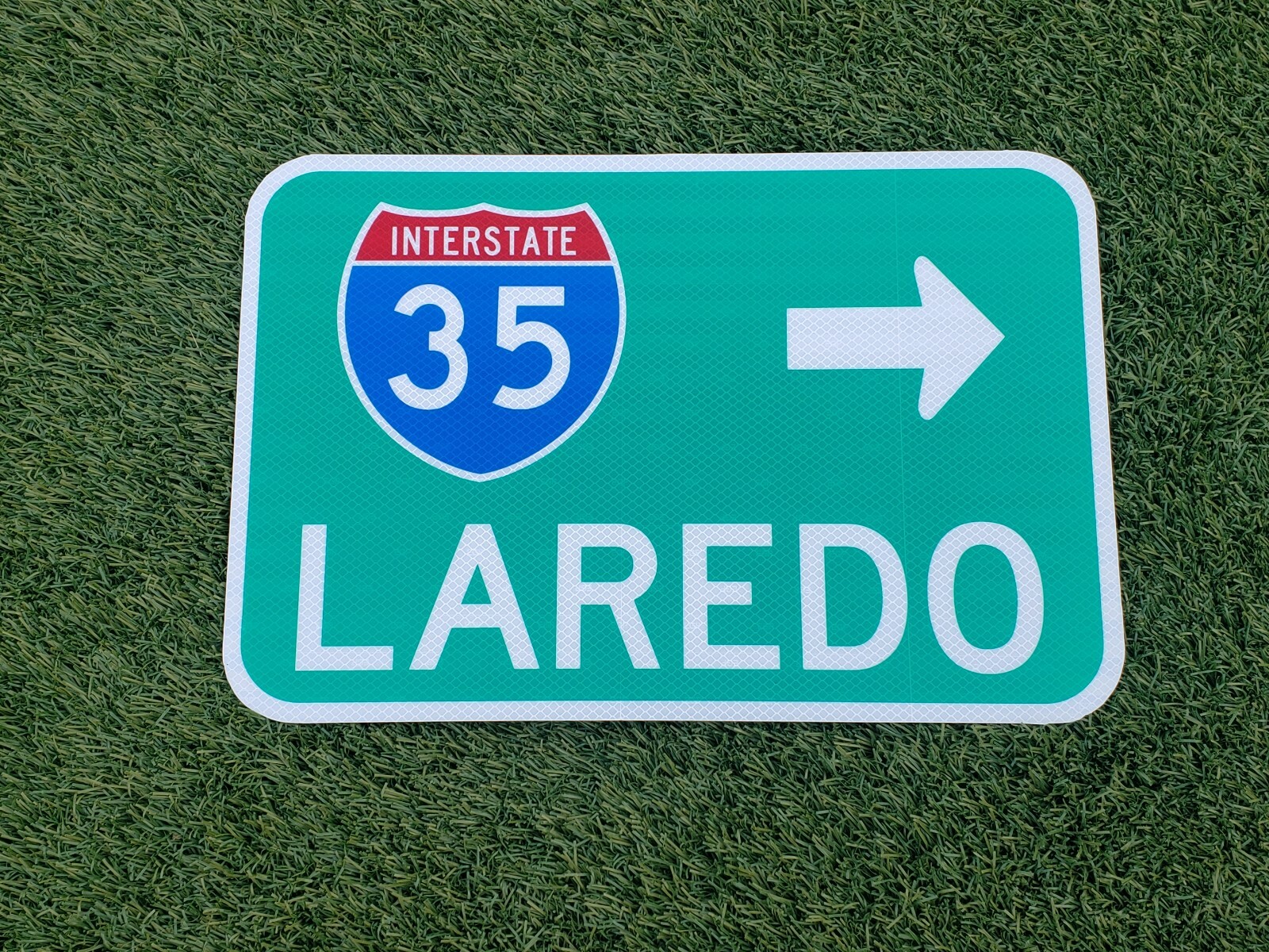 LAREDO Interstate 35 route road sign- Texas, TXDOT, Texas A&M ...
