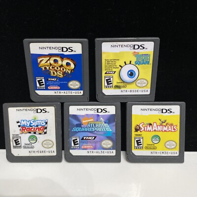 Nintendo DS Game Lot of 5 Zoo Tycoon Sim Animals SpongeBob Truth, Or ...