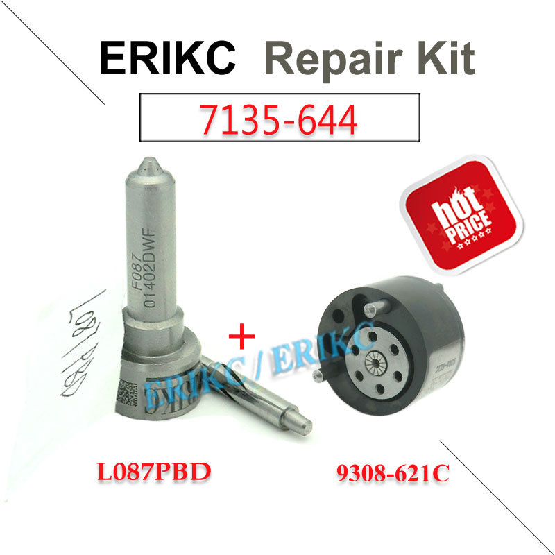 ERIKC 7135-644 Repair Kit Nozzle L087PBD+Valve 9308-621C for Injector ...