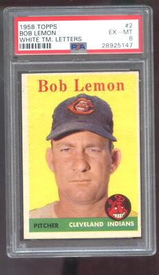 1958 Topps #2 Bob Lemon PSA 6 Graded Baseball Card Cleveland Indians ...