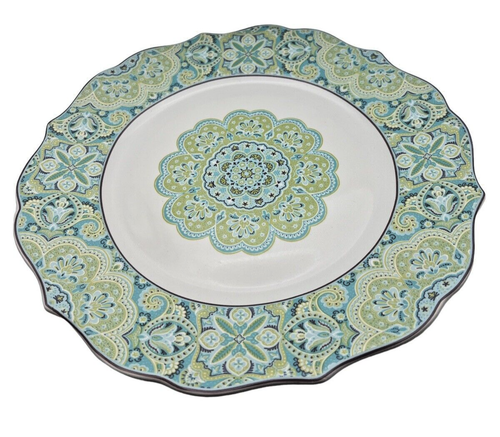 222 Fifth LYRIA TEAL Scalloped Dinner Plate 10.5" Replacement ...