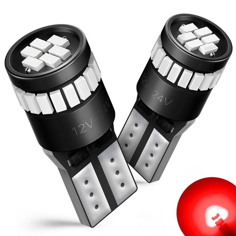 10x T10 LED 168 Car Side Light Bulb Tag Interior Dash Lamp Super Red ...