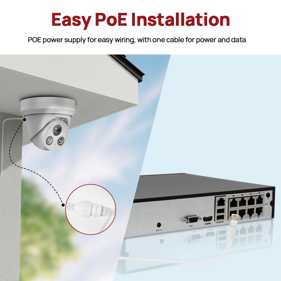 10pcs Vikylin 4K 8MP Security IP Camera Mic POE IR 30m Outdoor Indoor ...