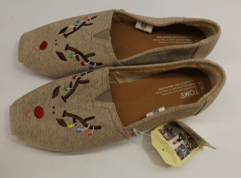 TOMS WOMENS 11 Christmas Reindeer Shoes | eBay
