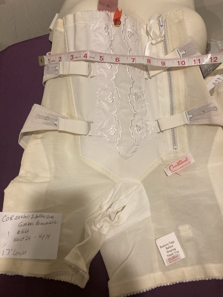 By OTC Zipper support panty girdle boned front and back vintage 24 ...