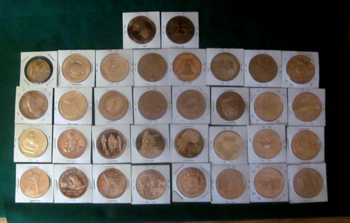 34 Historical Proof 1969 Copper Commemorative Rounds, Medals, Tokens ...