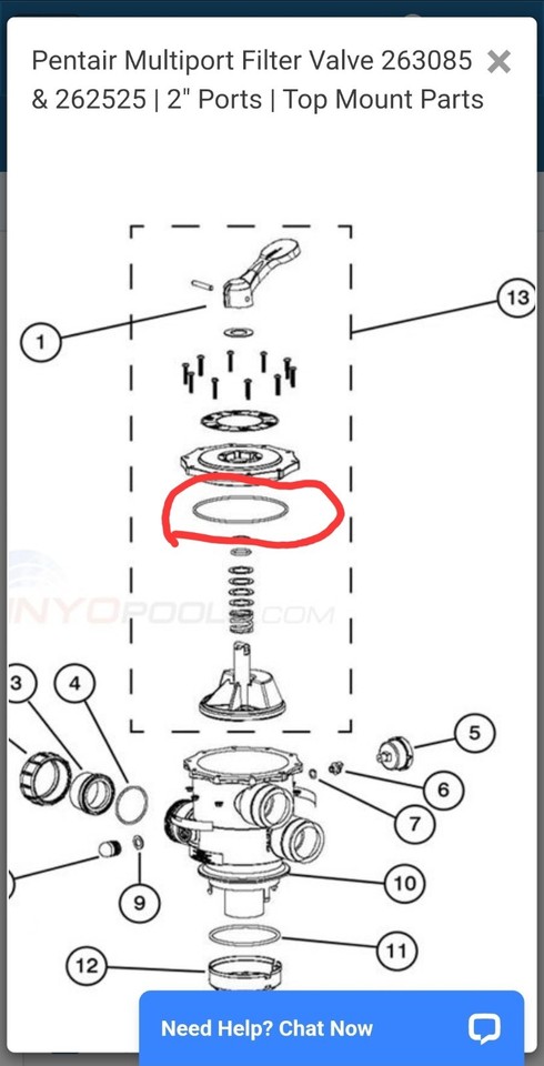 272572Z Pentair O-ring For 262525 And 263085 Multi Port Valves | eBay