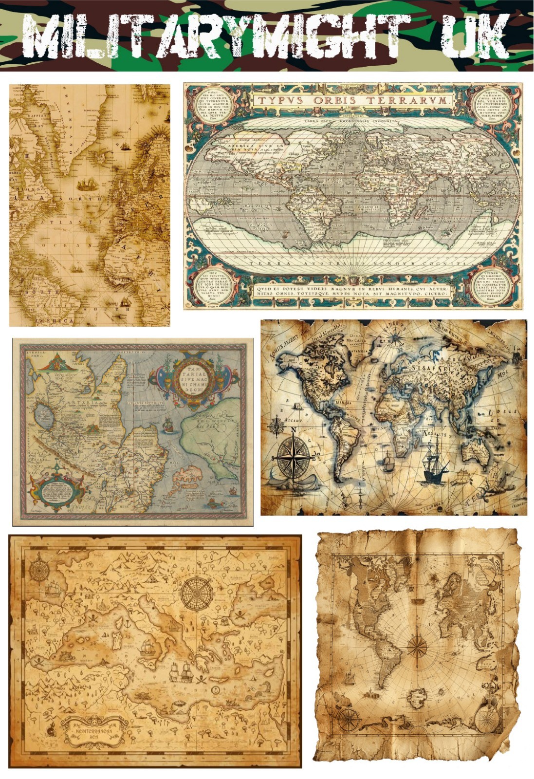 1 /6 SCALE 12" FIGURE ANTIQUE PIRATE MAPS DECALS DIORAMA MODEL DRAGON ...