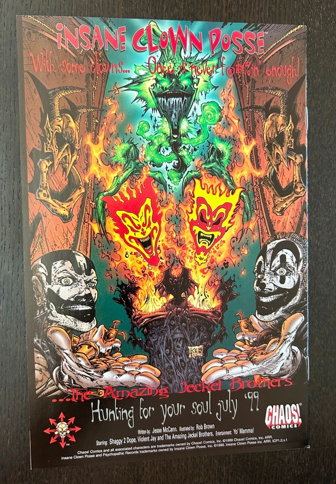 INSANE CLOWN POSSE Upz Downz Wicked Clownz #1 (Chaos Comics 1999) -- VF ...