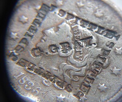 Large cent/penny 1836 counterstamp diamond shape | eBay