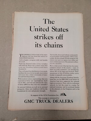 VTG 1956 Orig Magazine Ad GM GMC Auto The United States Strikes Off Its ...