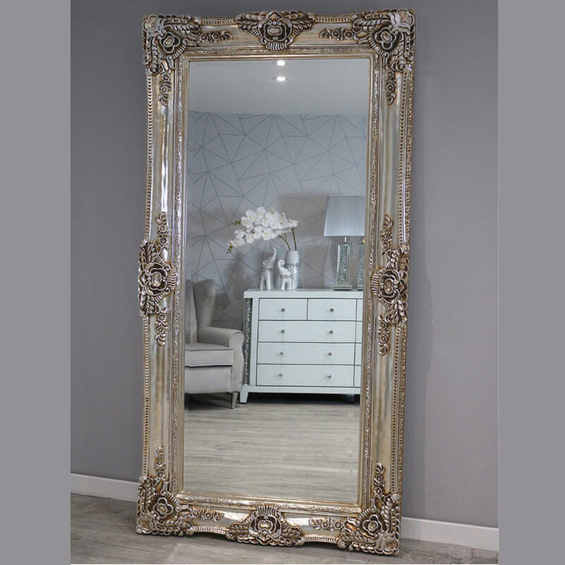 Empire XXL Extra Large Ornate Frame Leaner Wall Mirror Champagne 200cm ...
