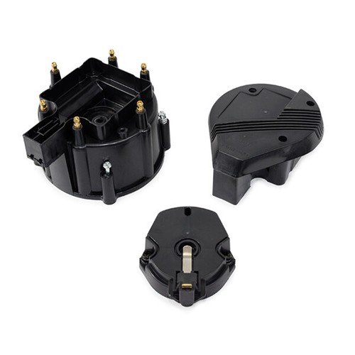 BLACK,6 CYLINDER, INLINE 6, V6,HEI DISTRIBUTOR CAP AND ROTOR KIT, GM ...