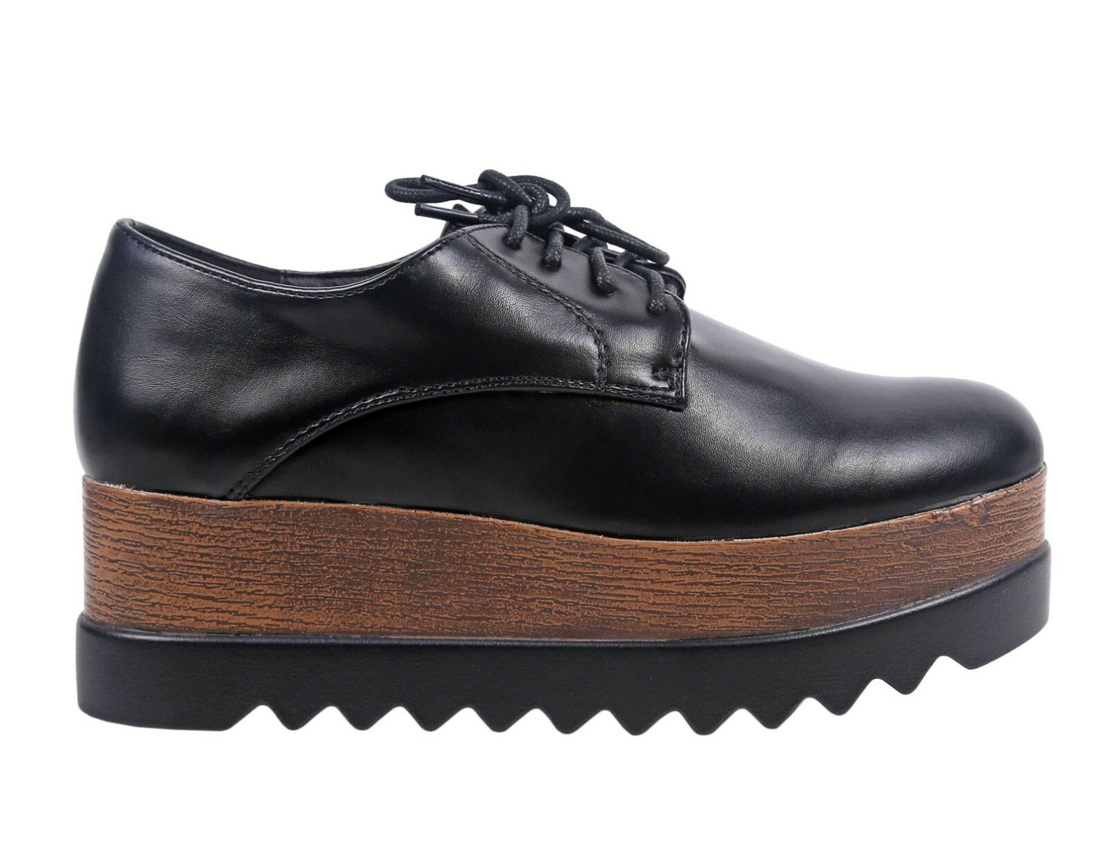 2 Color Platform Wedge Heels Ladies Round Toe Flatform Chunky Womens ...