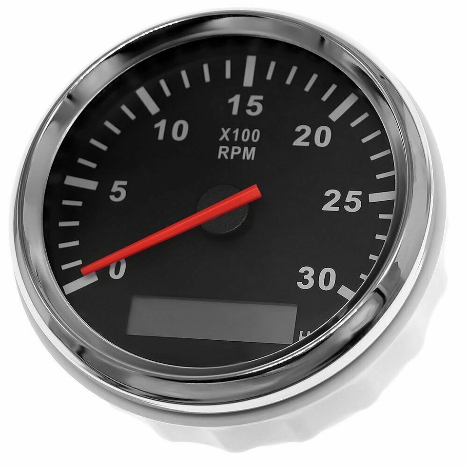 85mm Tachometer 3000 RPM Tacho Sensor with LCD Hourmeter For Car Boat ...