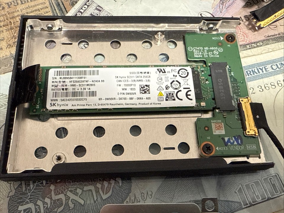 Genuine Lenovo Thinkpad T470 T480 NVMe M.2 256GB SSD, Adapter, Caddy ...