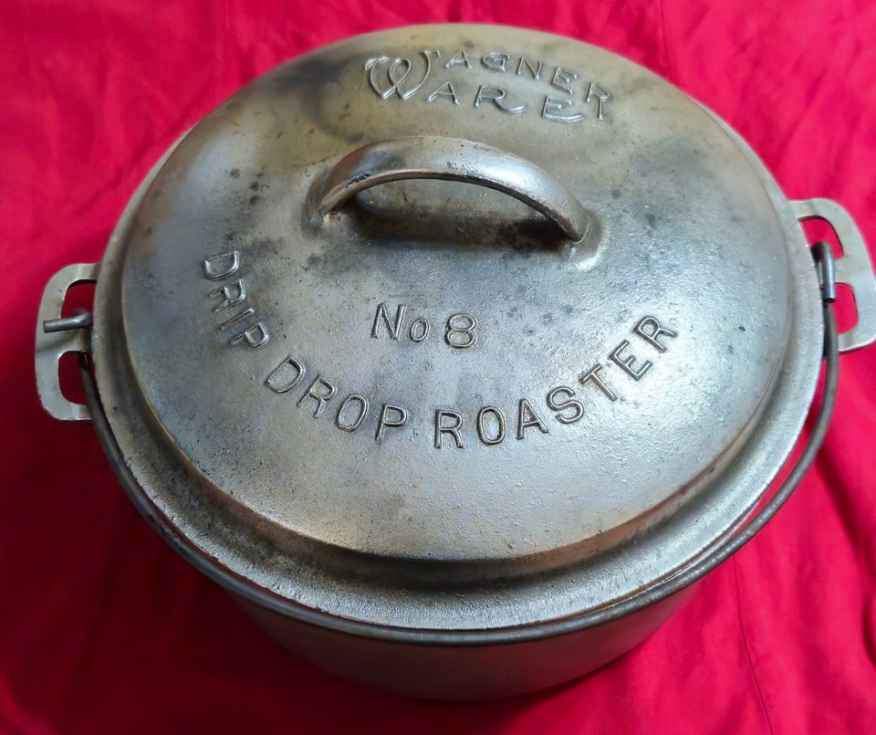 Antique Wagner Ware No. 8 Cast Iron 1268 Round Drip Drop Roaster ...