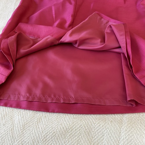 Le Suit Skirt Set Women 14 Raspberry Pink Shimmer Pleat Classic Career ...