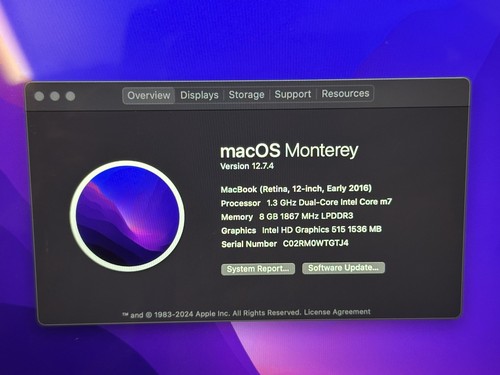 Apple MacBook 12" Core m7 1.3GHz (Early 2016) 512 GB SSD 8GB RAM | eBay