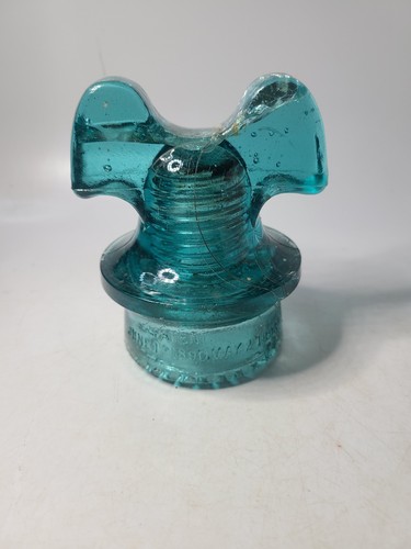 Vintage Aqua Blue Hemingray Insulator Mickey Mouse Style | eBay